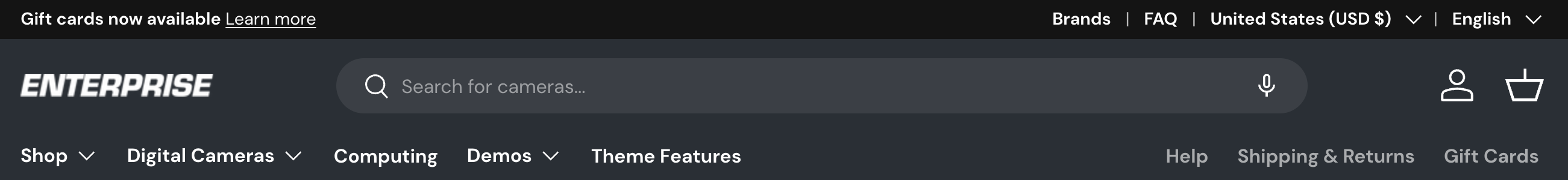 Header section – User Guides